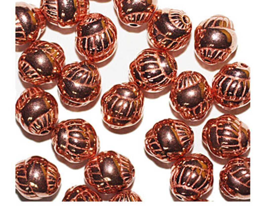 9mm Snail Swirl Bright Copper Metalized Metallic Beads Pack of 30. Made ...