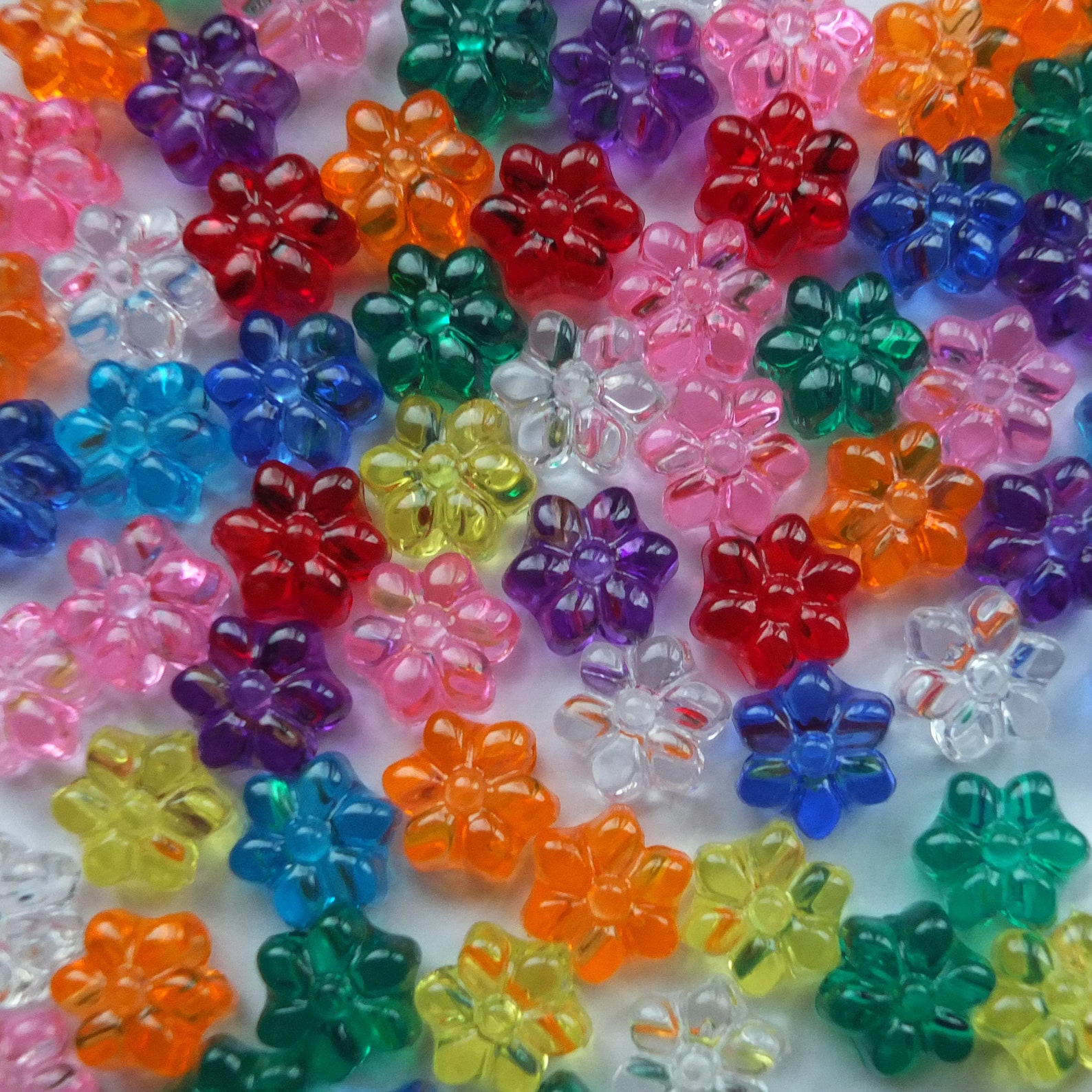 Flower Beads Summer Rainbow Color Mix Large Hole Pony Beads - Etsy