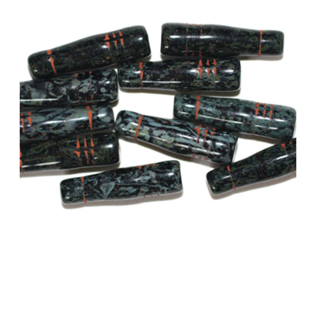 Gray Marble Columns Czech Pressed Glass Beads 22mm (pack of 10) - Etsy