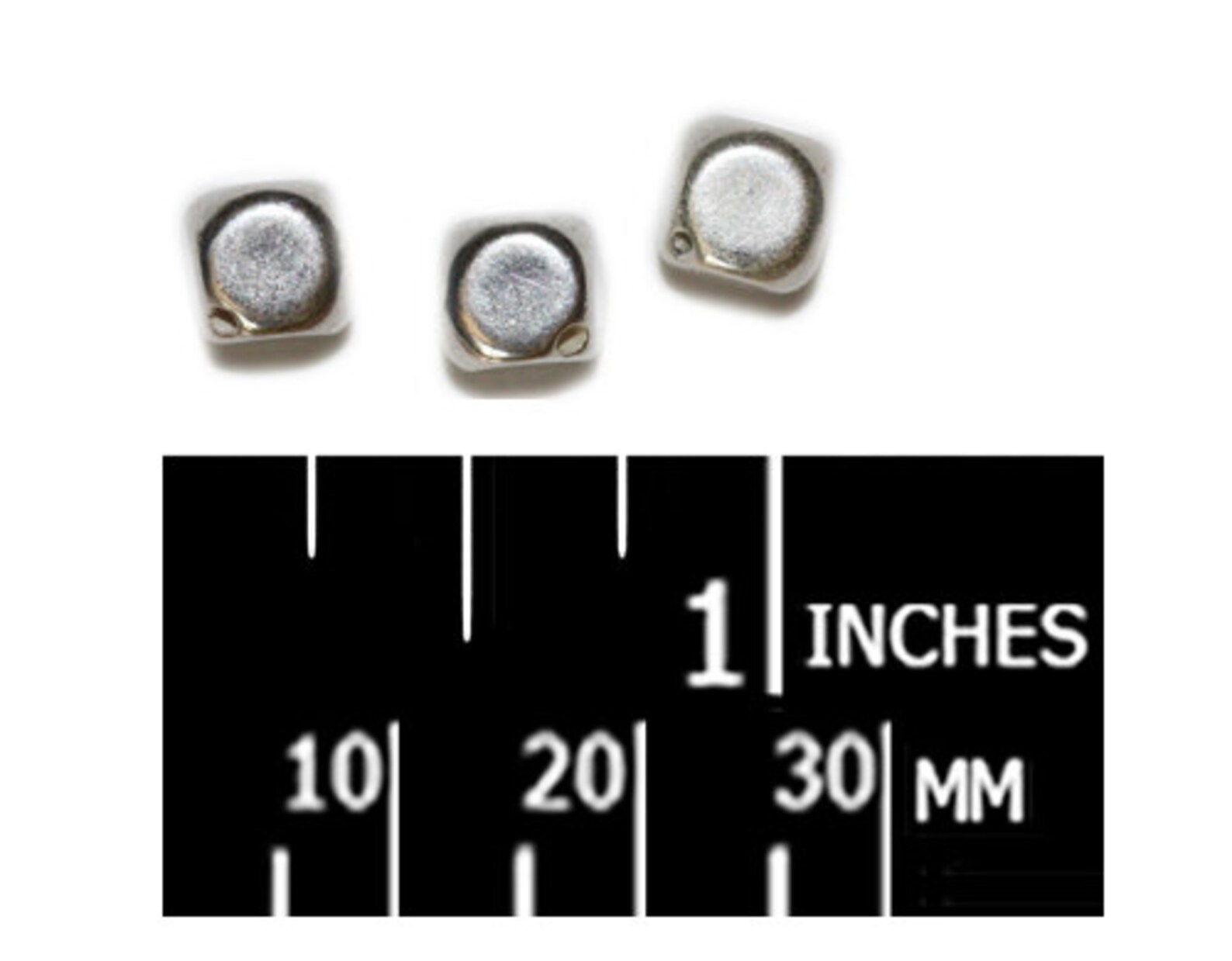 8mm Cornerless Square Bevel Cube Bright Silvertone Metalized - Etsy