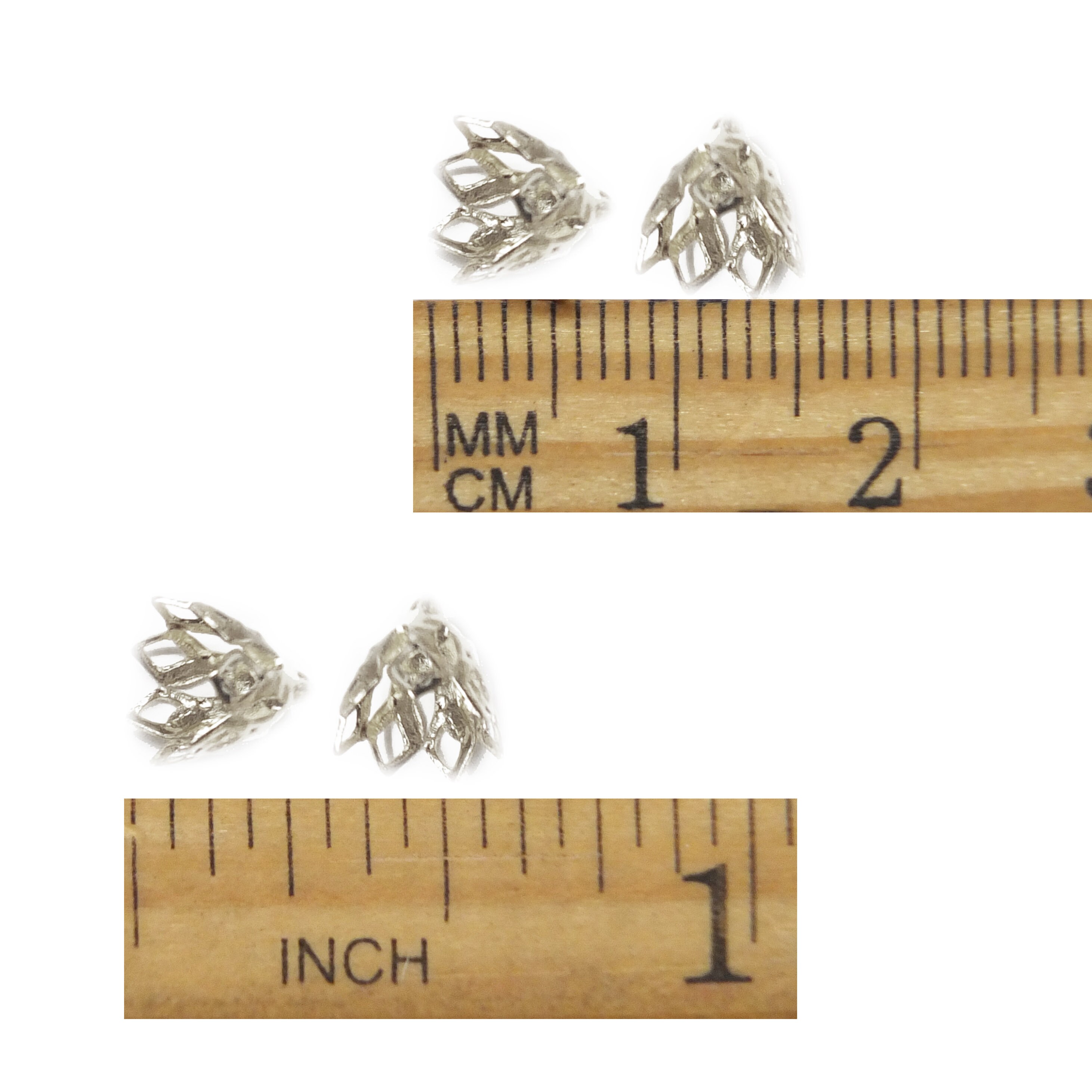 Filigree Bell Caps Bails Pliable Prongs. Gold or Silver. Loop - Etsy