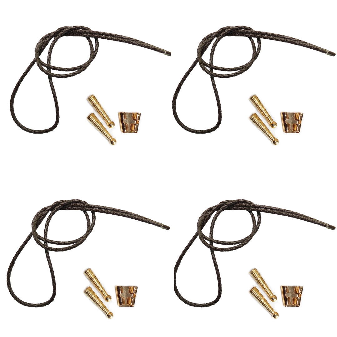 Blank Bolo String Tie Parts Kit Standard Slide Textured Tips Brown ...