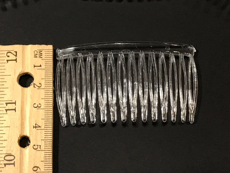 Hair Comb Blanks Clear Plastic Bridal Up-do Ready to Embellish Pack/12 ...