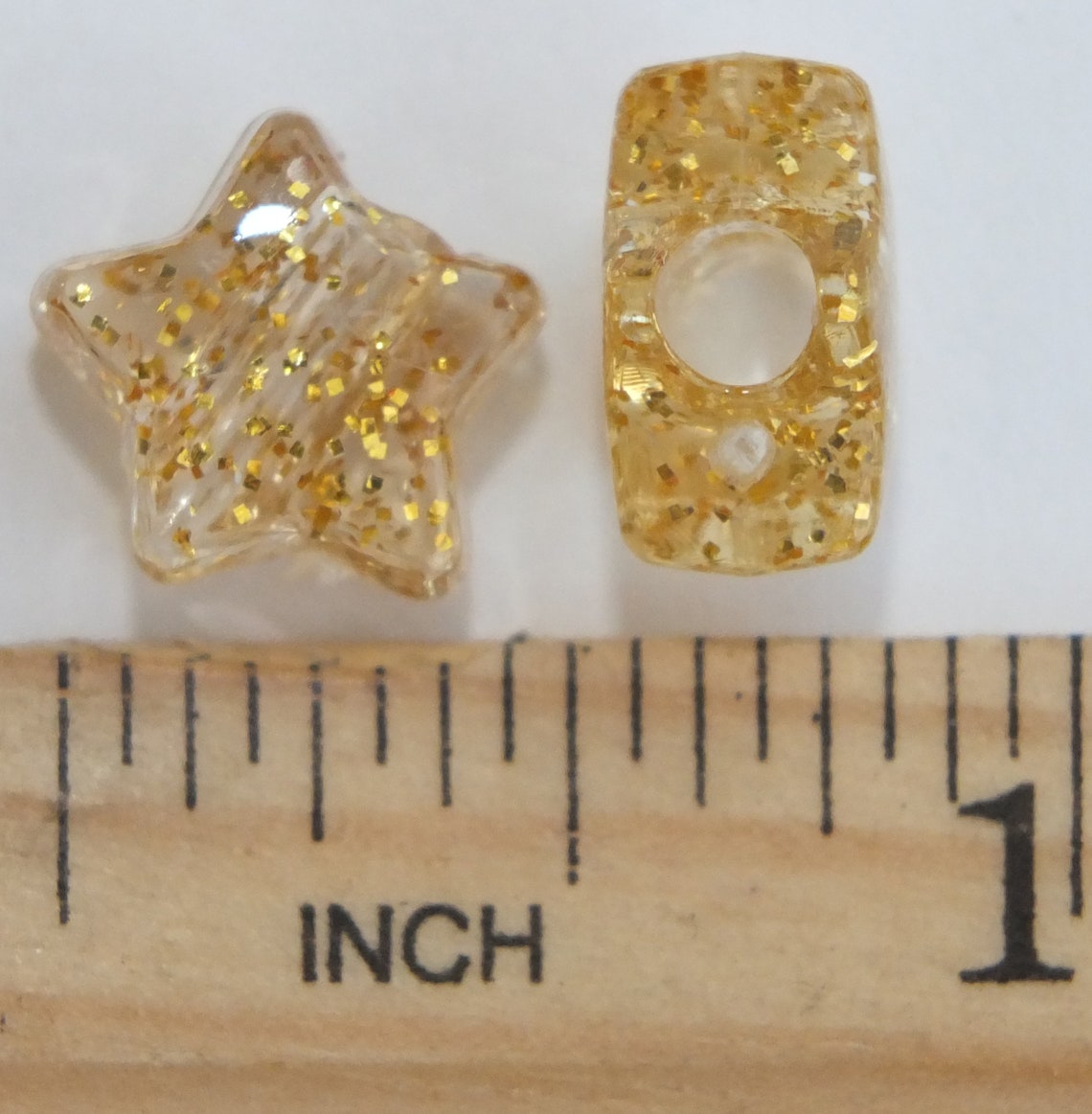 Star Beads Gold Glitter Sparkle Large Hole Pony Beads Made in USA - Etsy