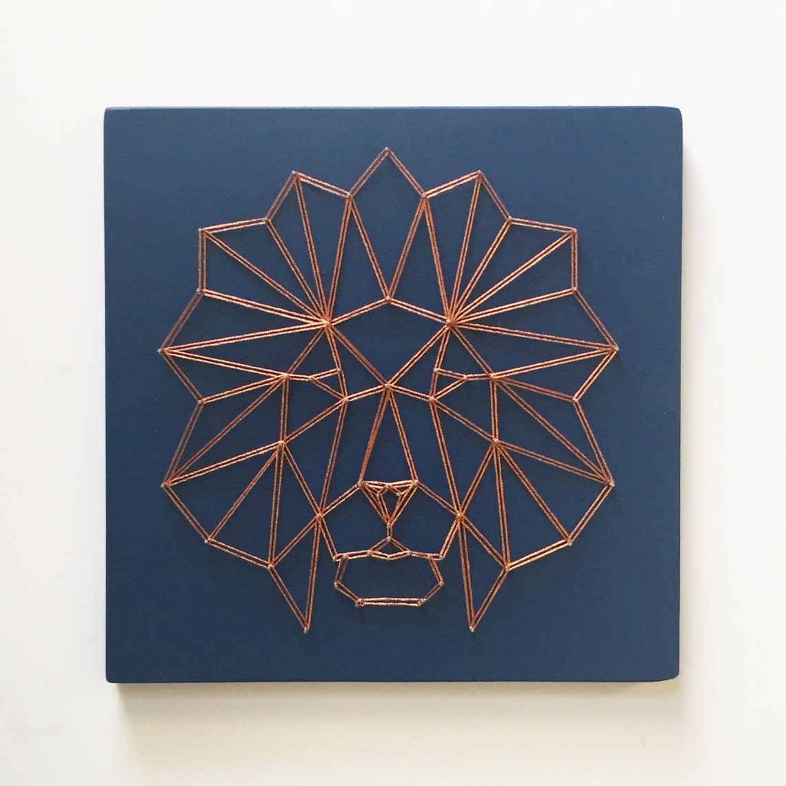 Geometric Lion String Art Lion Art Modern Nursery | Etsy