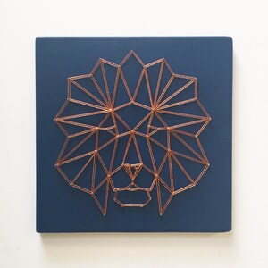Geometric Lion String Art - Lion Art - Modern Nursery - Geometric ...