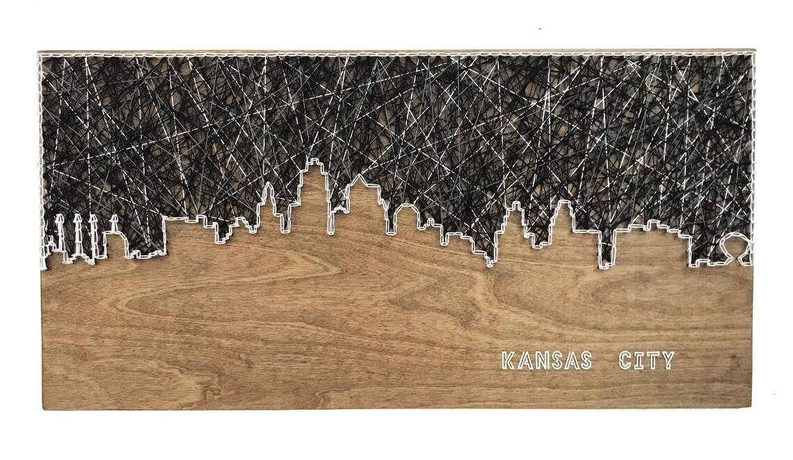 Kansas City Skyline String Art Kansas City Skyline Kansas | Etsy