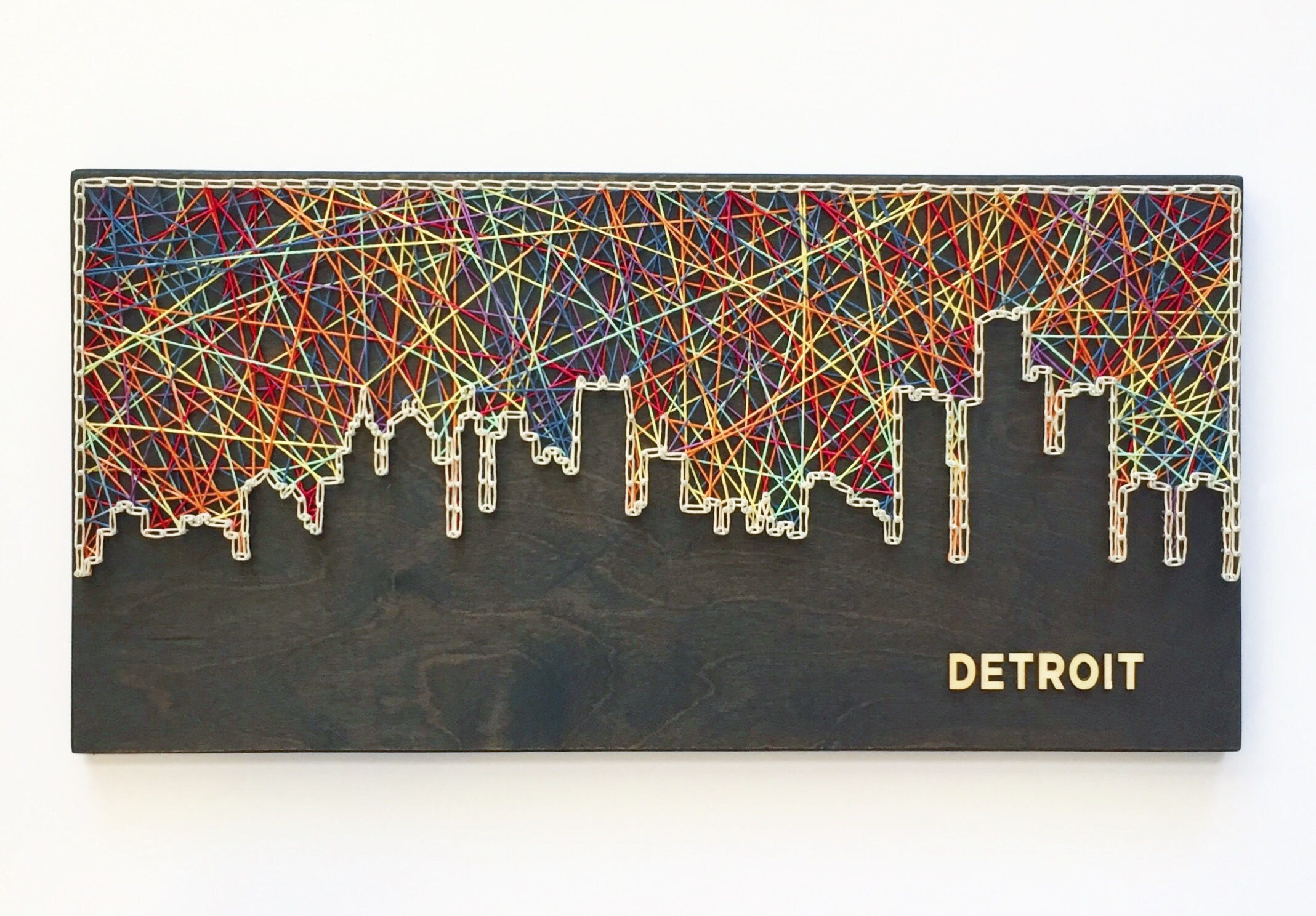 Detroit Art Detroit Skyline String Art Detroit Skyline | Etsy