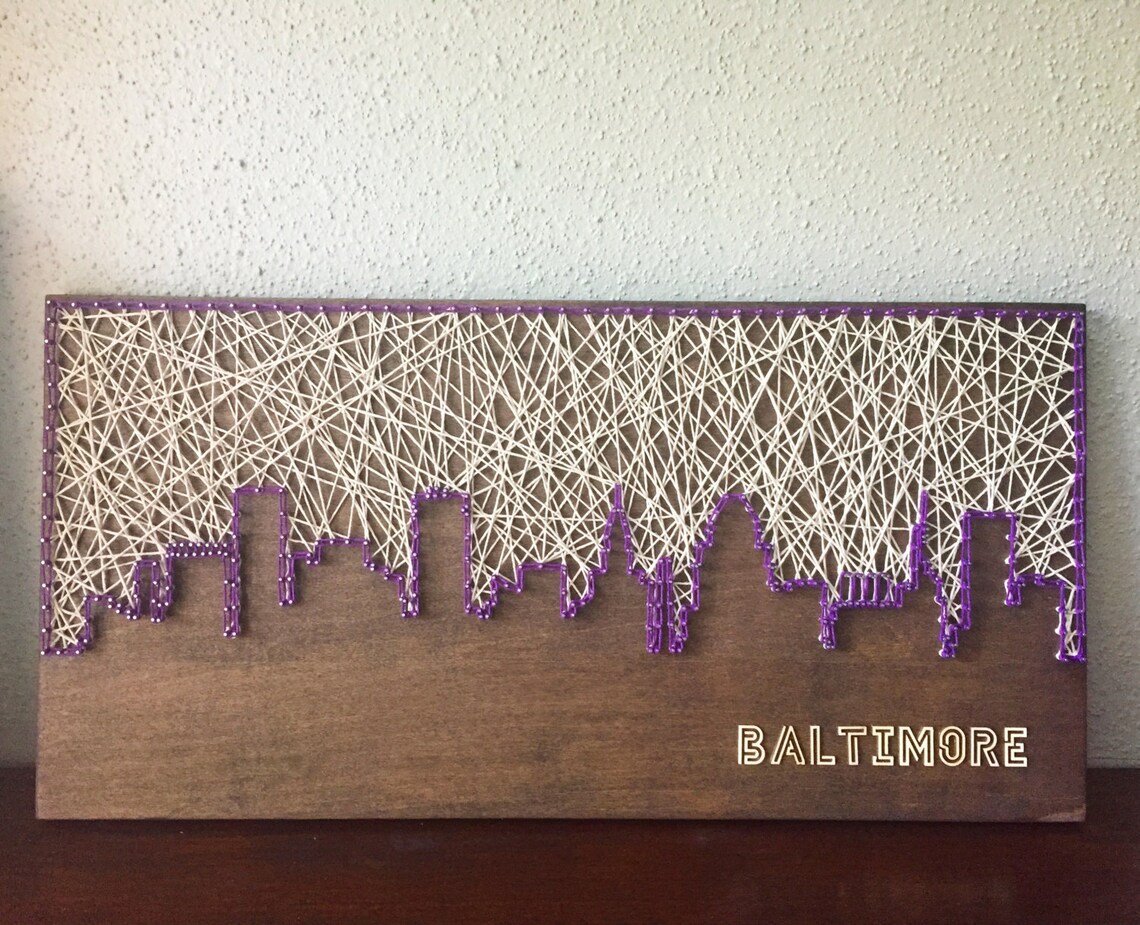 Baltimore Art Baltimore Skyline String Art Baltimore - Etsy