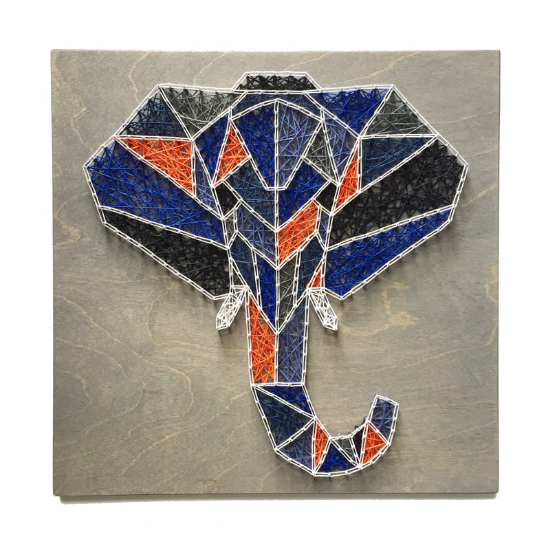 Geometric Elephant String Art Geometric Animal Elephant Art | Etsy