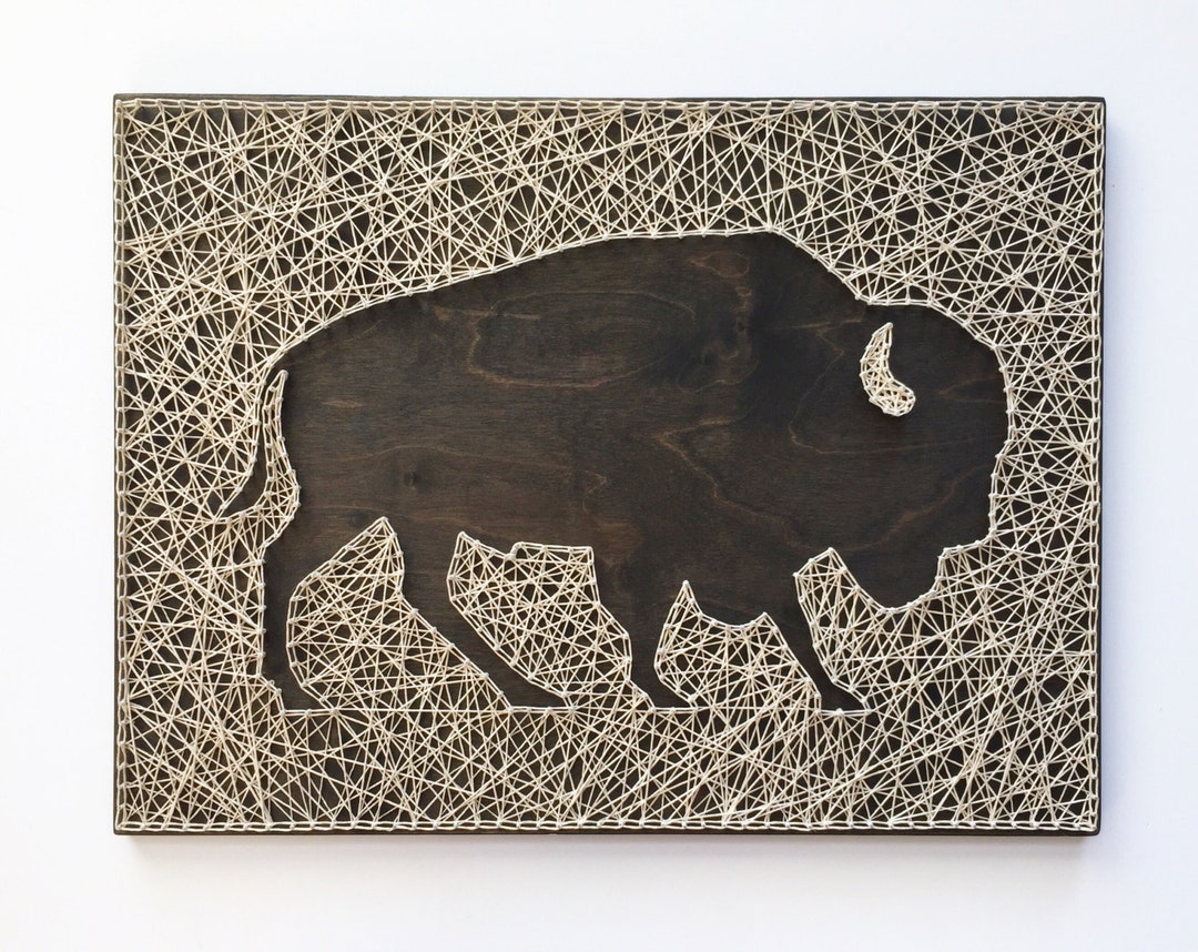 Buffalo String Art, Buffalo Art, Bison Art, Rustic Decor, Buffalo Decor ...