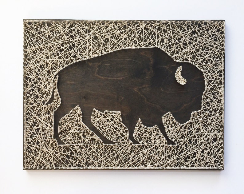 Buffalo String Art Buffalo Art Bison Art Rustic Decor - Etsy