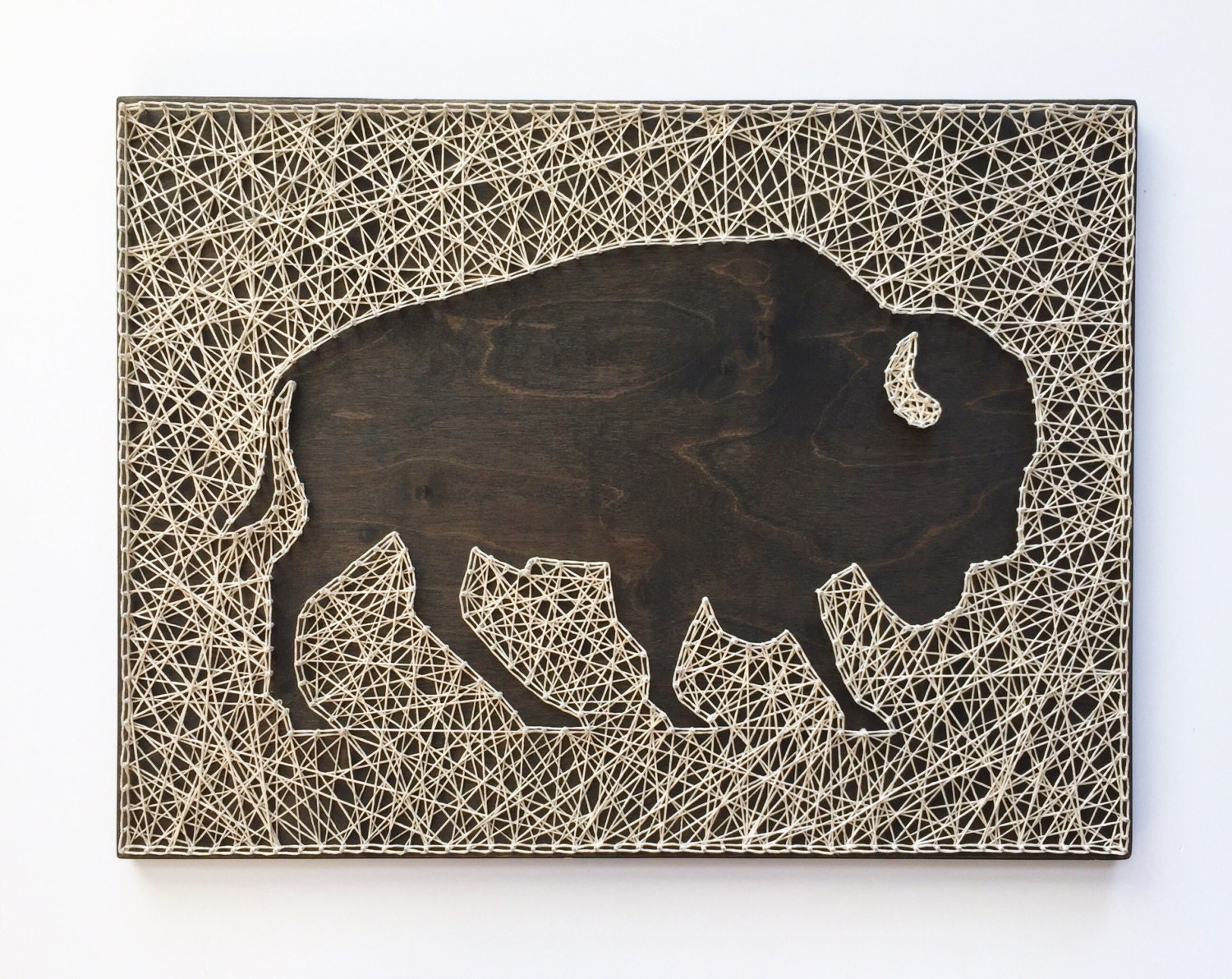 Buffalo String Art Buffalo Art Bison Art Rustic Decor - Etsy