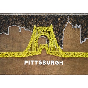 Pittsburgh Art - Pittsburgh Skyline String Art - Roberto Clemente ...