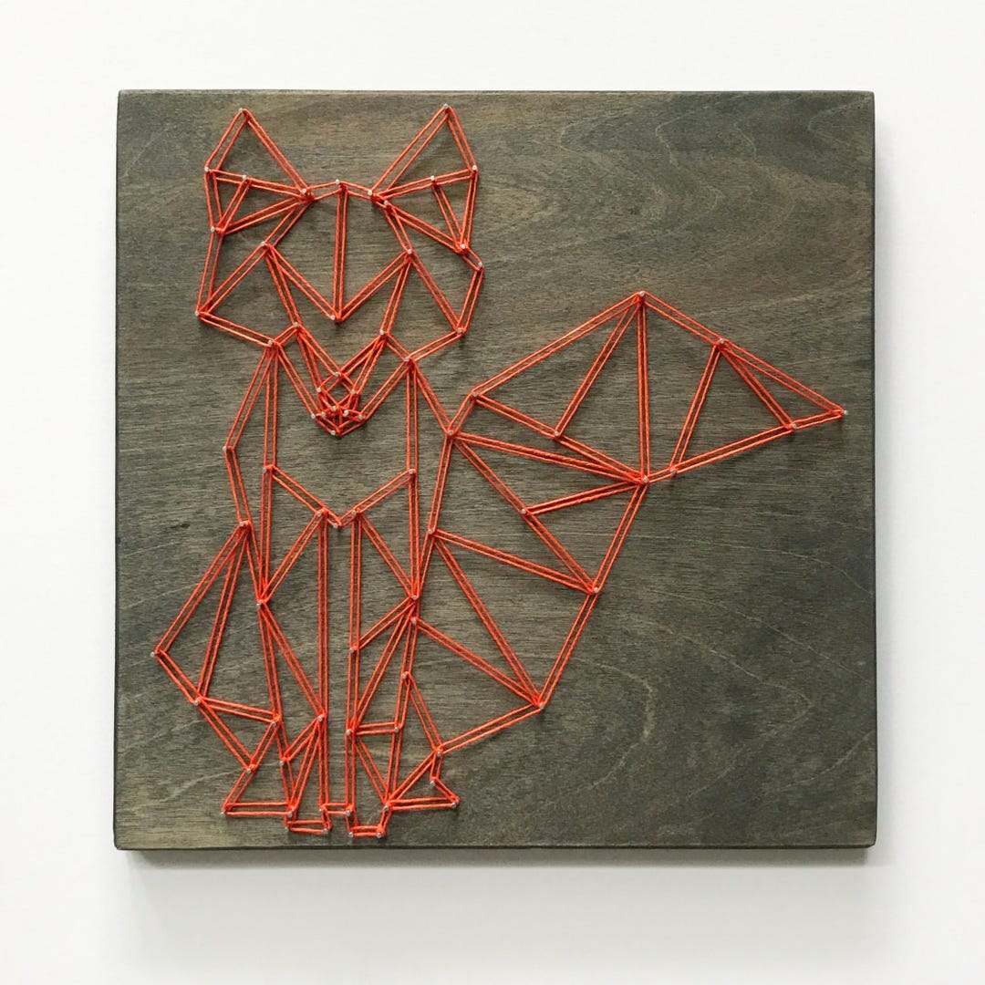 Geometric Fox String Art - Fox Art - Geometric Animal - Modern Nursery ...