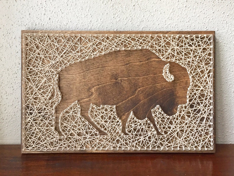 Buffalo String Art Buffalo Art Bison Art Rustic Decor - Etsy