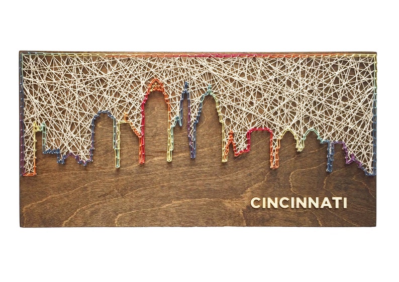 Cincinnati Art - Cincinnati Skyline String Art - Cincinnati Skyline - Etsy