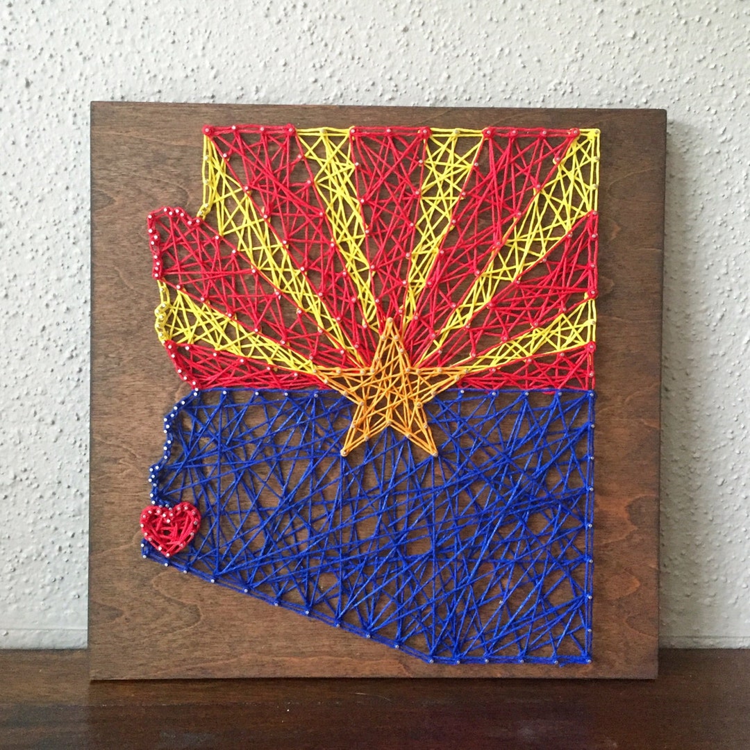 Arizona String Art, Arizona Flag, State String Art, Arizona Art, Flag ...