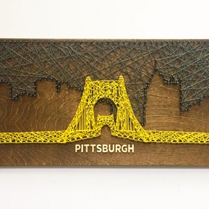 Pittsburgh Art - Pittsburgh Skyline String Art - Roberto Clemente ...
