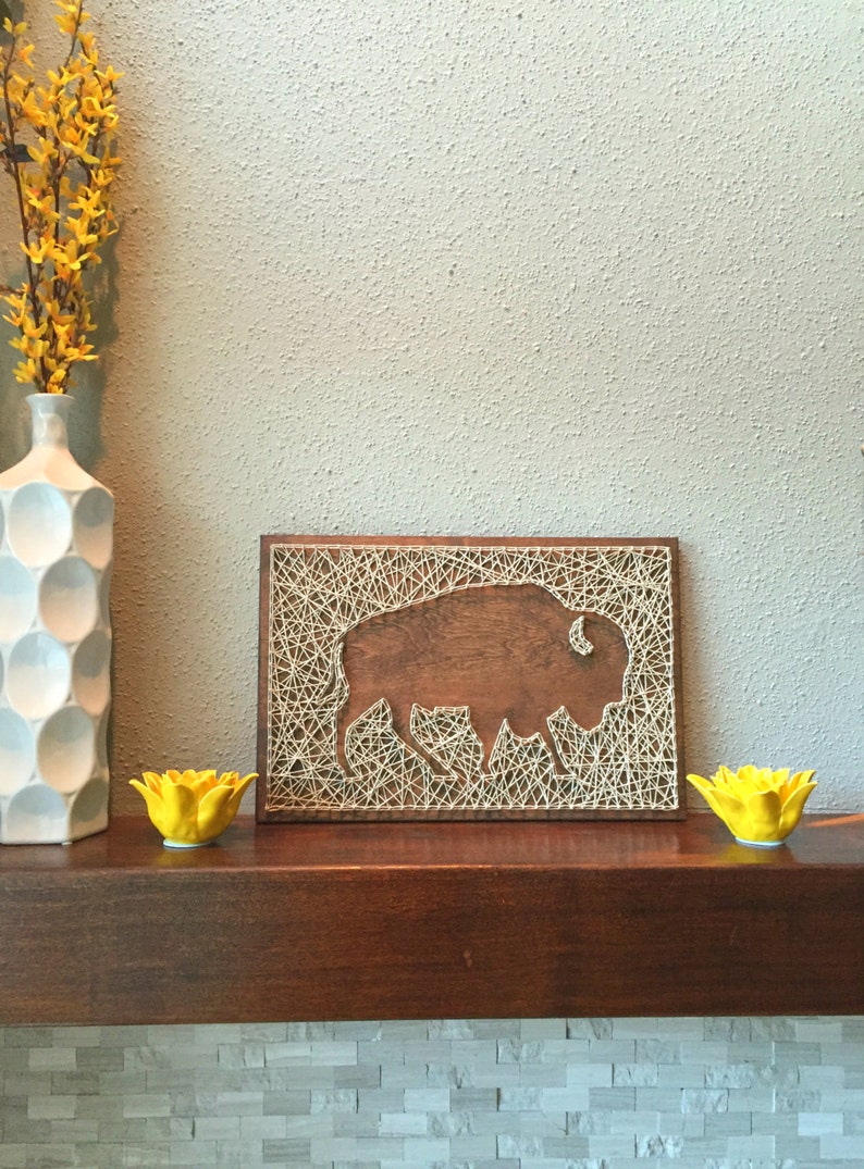 Buffalo String Art, Buffalo Art, Bison Art, Rustic Decor, Buffalo Decor ...