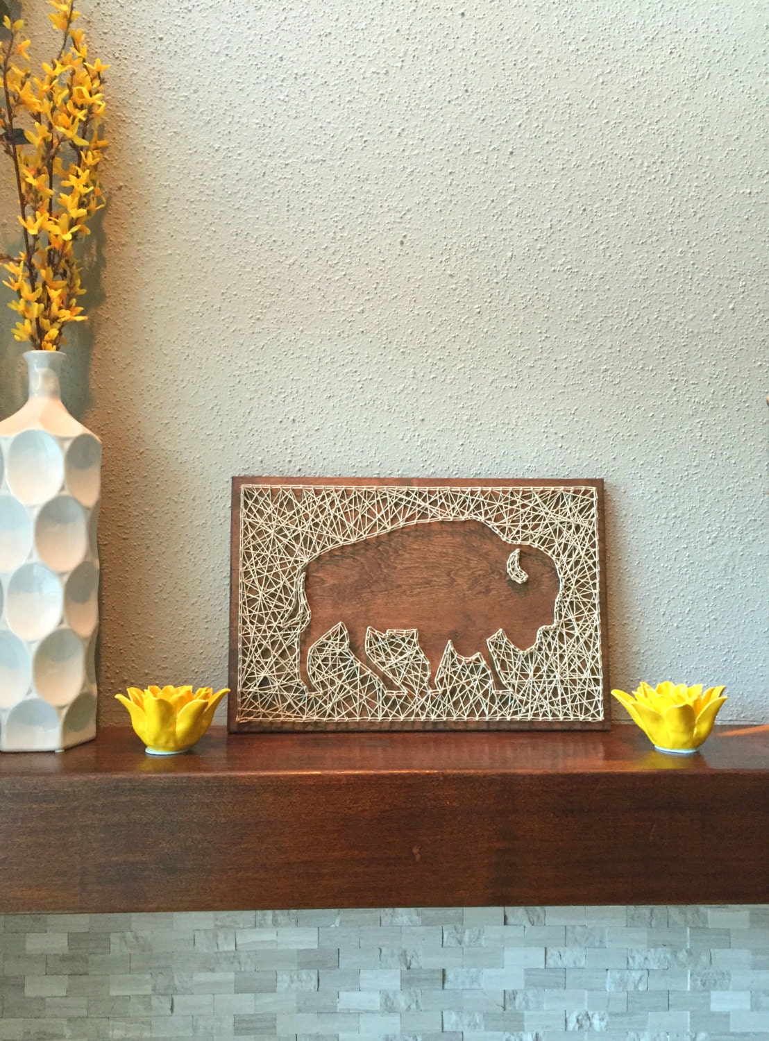 Buffalo String Art Buffalo Art Bison Art Rustic Decor - Etsy