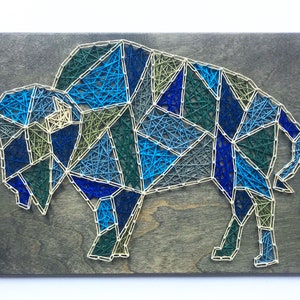 Geometric Buffalo String Art - Buffalo Art - Geometric Animal - Bison ...