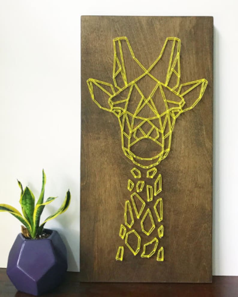 Giraffe Art Geometric Giraffe Giraffe String Art Modern - Etsy