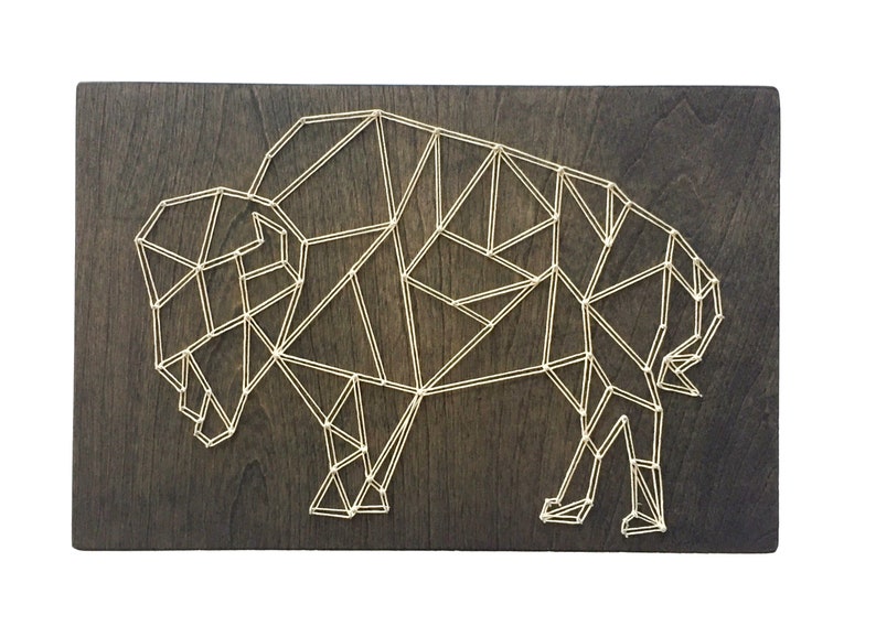 Geometric Buffalo Art - Buffalo String Art - Buffalo Art - Bison Art ...