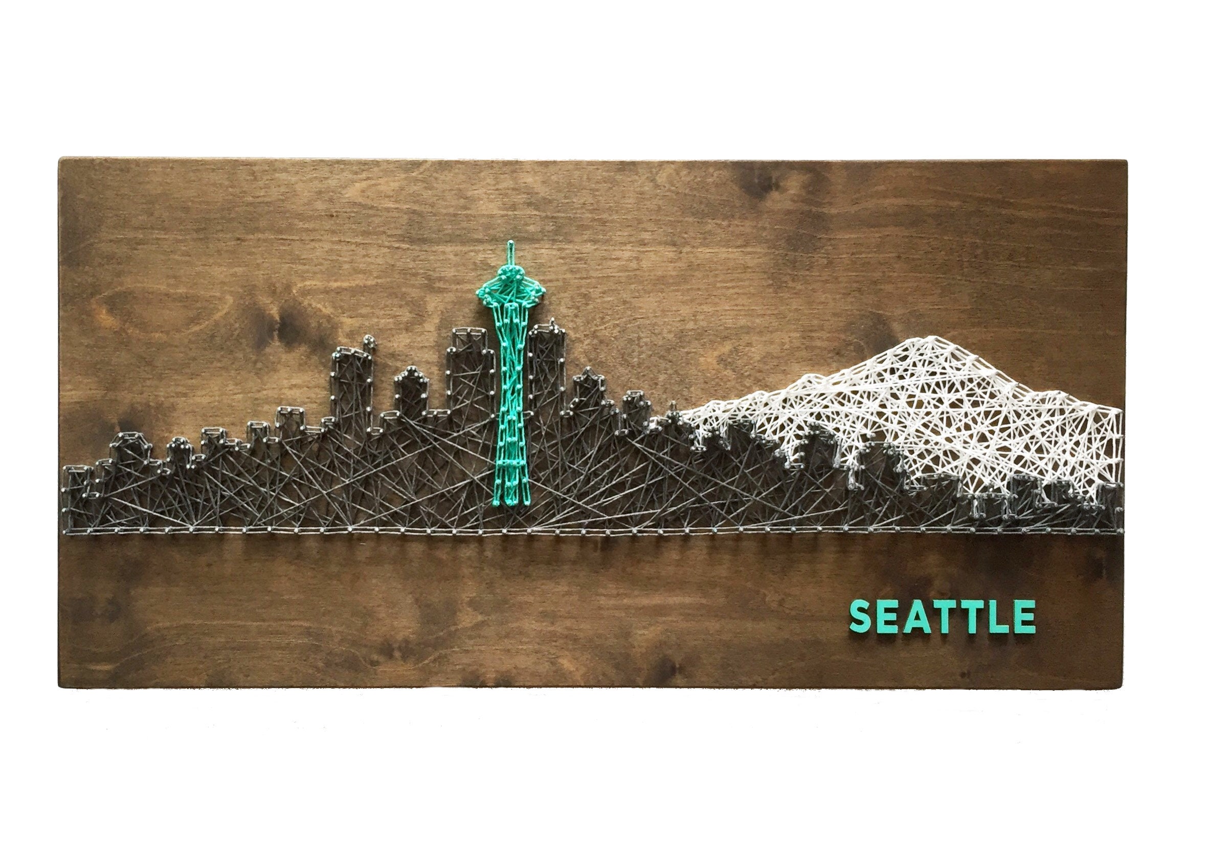 Seattle Art - Seattle Skyline String Art - Seattle Skyline - Space ...