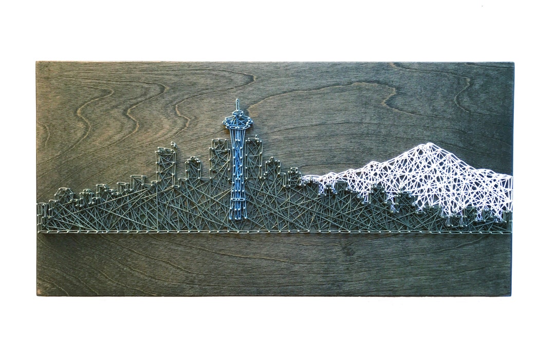 Seattle Art - Seattle Skyline String Art - Seattle Skyline - Space ...