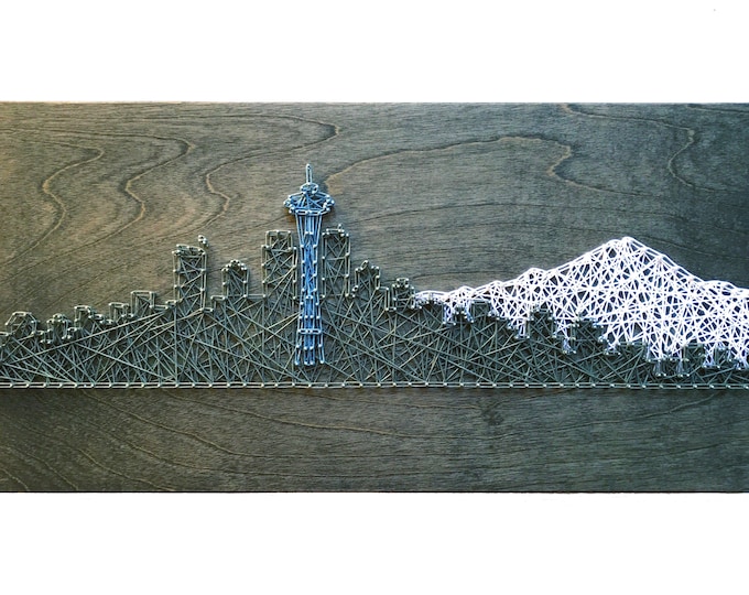Seattle Art Seattle Skyline String Art Seattle Skyline Space Needle - Etsy