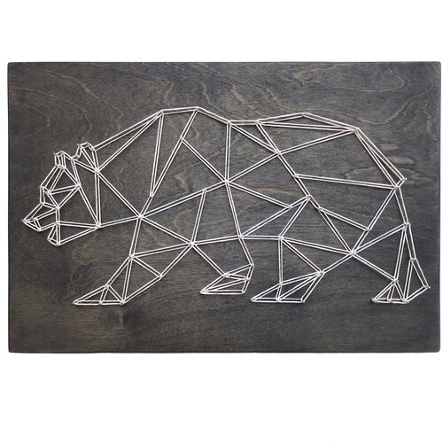 Geometric Bear String Art California Bear Geometric Animal - Etsy