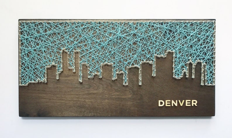 Denver Skyline String Art Denver Skyline Denver Art | Etsy