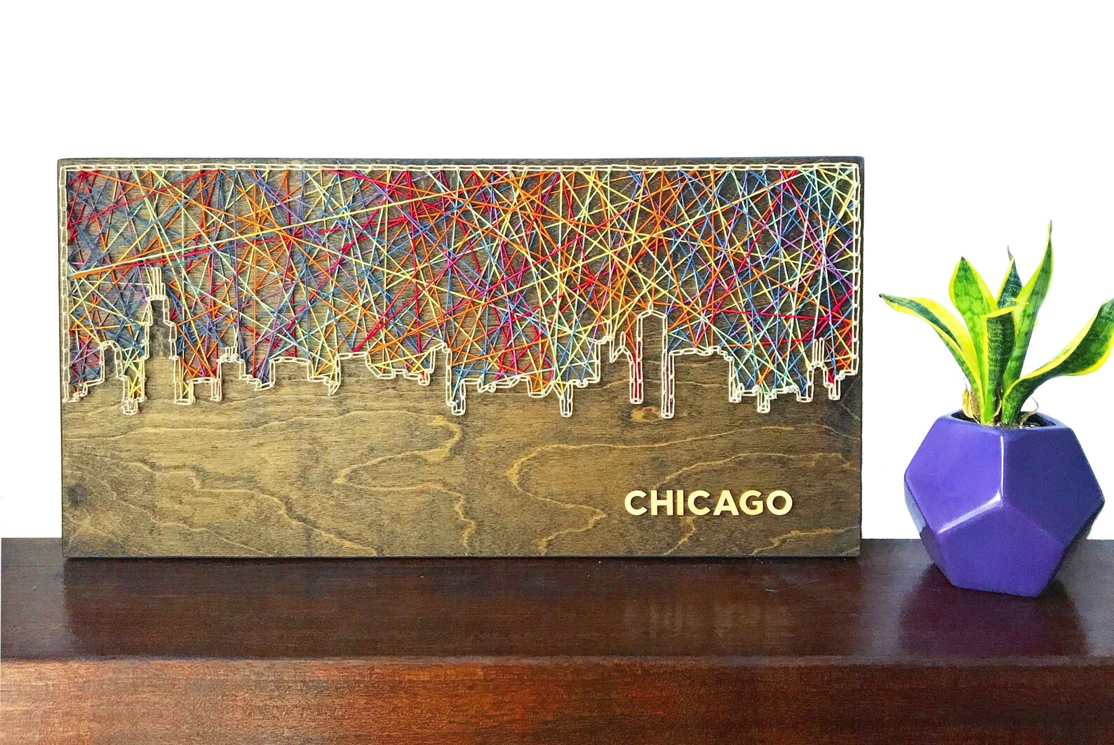 Chicago Art - Chicago Skyline String Art - Chicago Skyline - Etsy