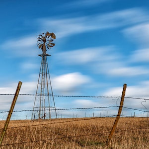 Windmill Art Photo, Prairie Windmill, Nebraska Windmill, Farm Scene ...