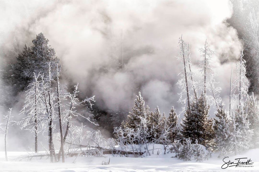 Yellowstone National Park Winter Snow Yellowstone Hot - Etsy