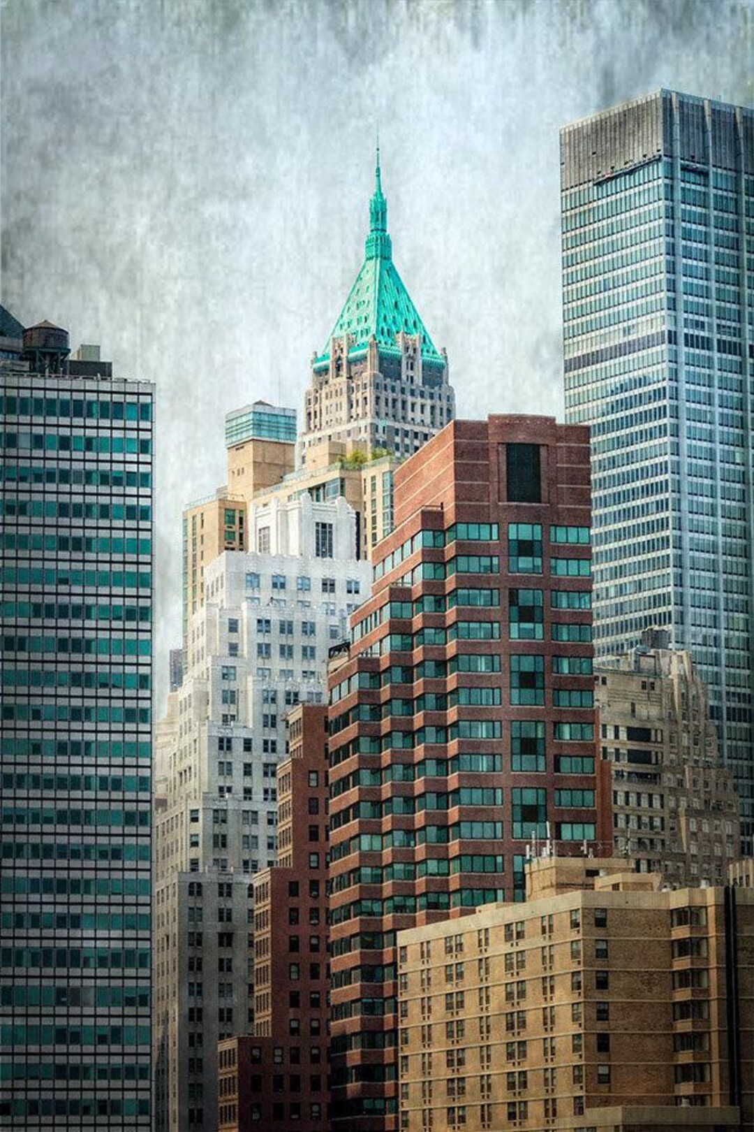 NYC Cityscape, Woolworth Building, Brooklyn Bridge, Fine Art Print ...