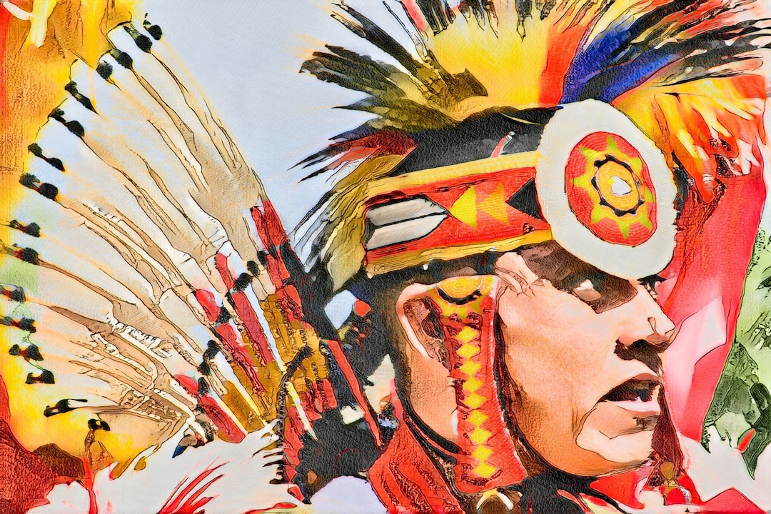 Native American Wall Art, Indian Wall Decor, Indian Pow Wow, Western ...