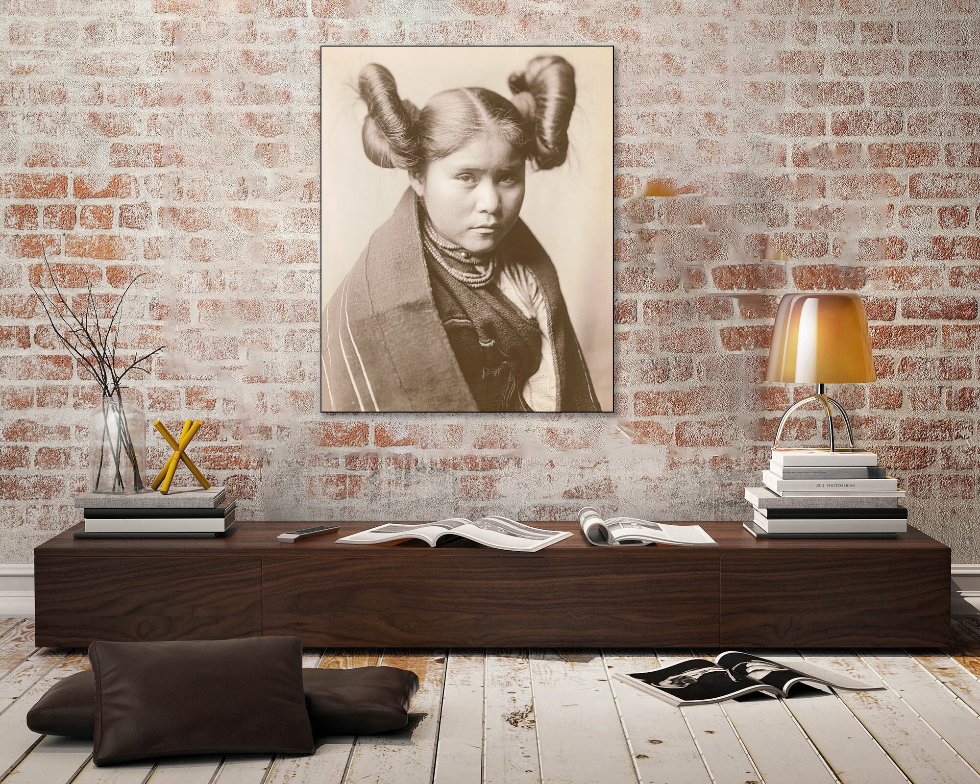 Tewa Girl Squash Blossom Hair Edward Curtis Photo Vintage | Etsy