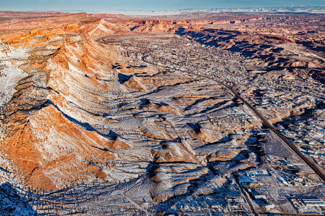 Moab Utah Aerial, Moab Winter Photo, Aerial Landscape Photo, Utah ...