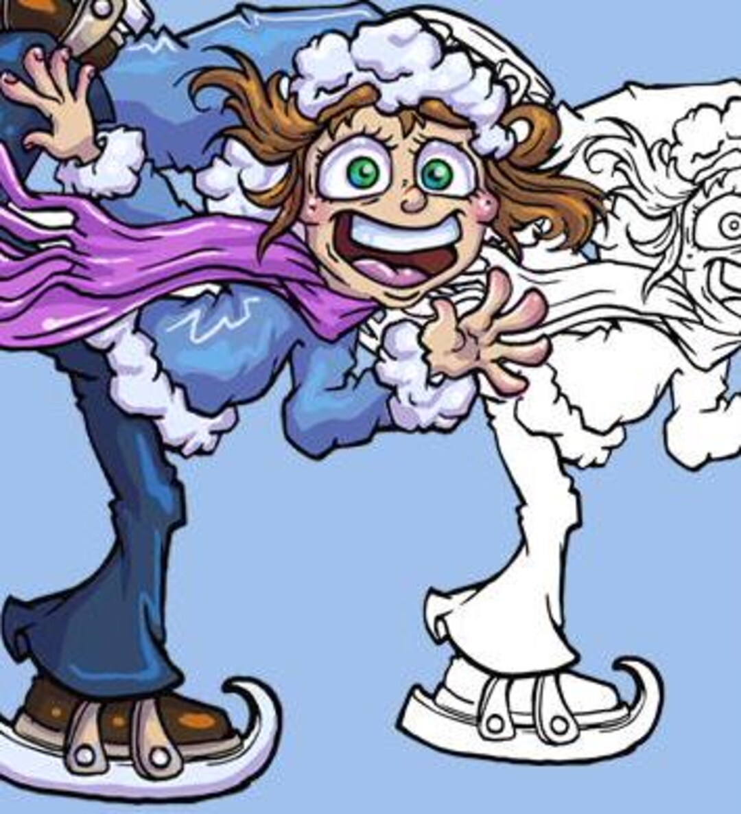 Digi Stamp - Christmas - Just Skating by - Quirky Digi Stamps - Funny ...