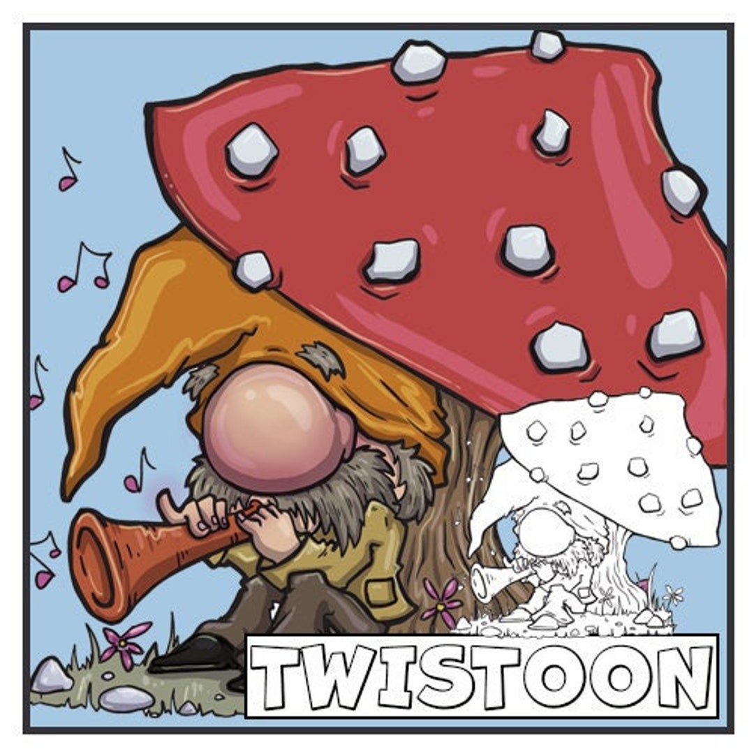 Digi Stamp - George Gnome - George's Flute - Gnome Digi Stamps - Gnome ...