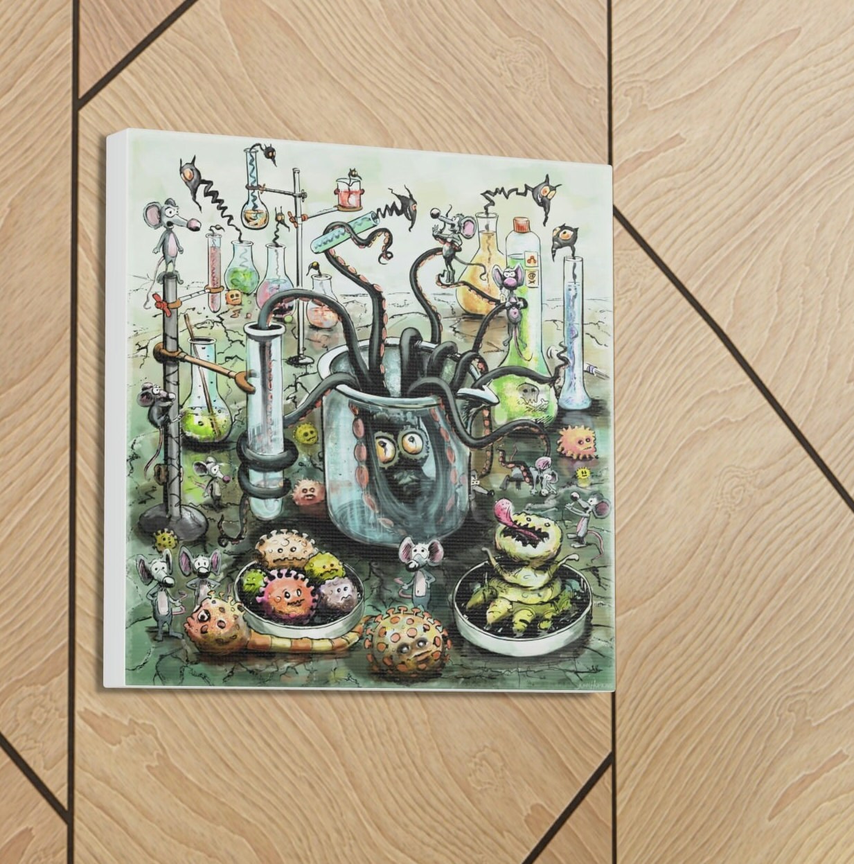 LABORATORY Wall Art, Square Canvas Gallery Wrap, Science, STEM, Funny ...