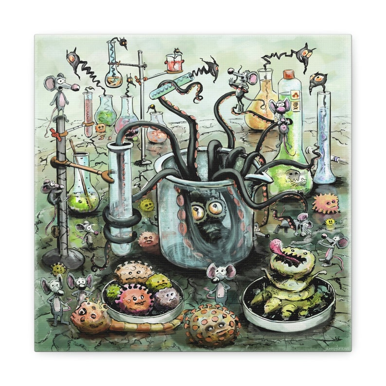 LABORATORY Wall Art, Square Canvas Gallery Wrap, Science, STEM, Funny ...