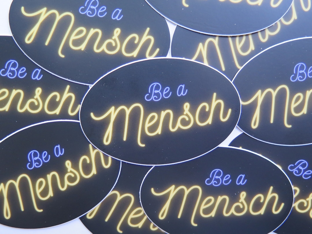 Be a Mensch Vinyl Sticker / Jewish Sticker / Die Cut Sticker ...