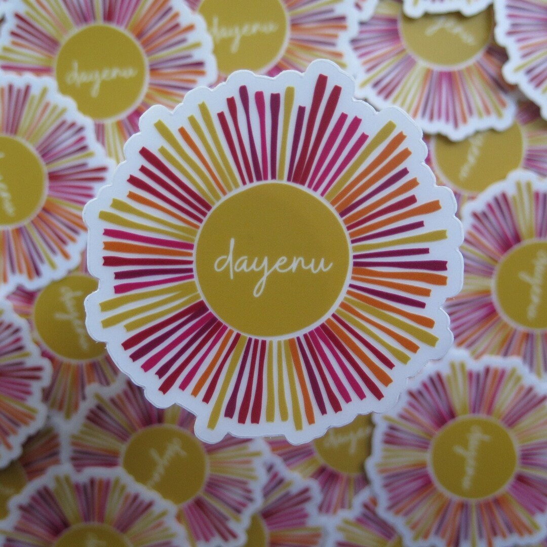 Dayenu Clear Vinyl Sticker / Transparent Jewish Sticker / Waterproof ...