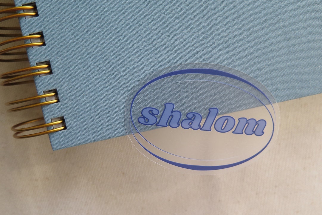 Shalom Clear Vinyl Sticker / Transparent Jewish Sticker / Waterproof ...