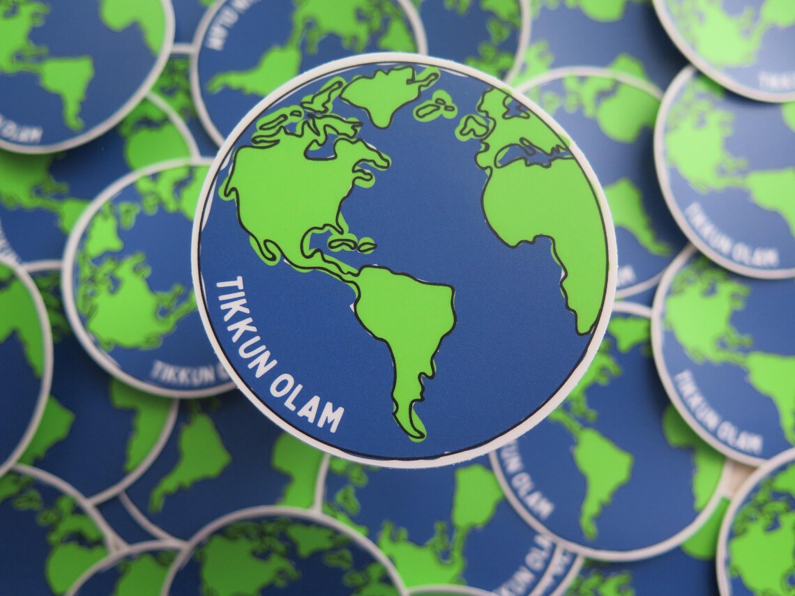 Tikkun Olam (repair the World) Vinyl Sticker / Jewish Die Cut Sticker ...