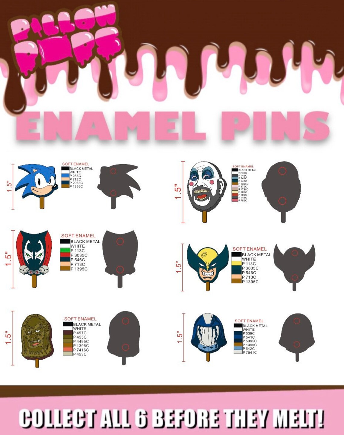 Enamel Brooch Lapel Pin Badge Popsicle Pin Item 14 PILLOW | Etsy