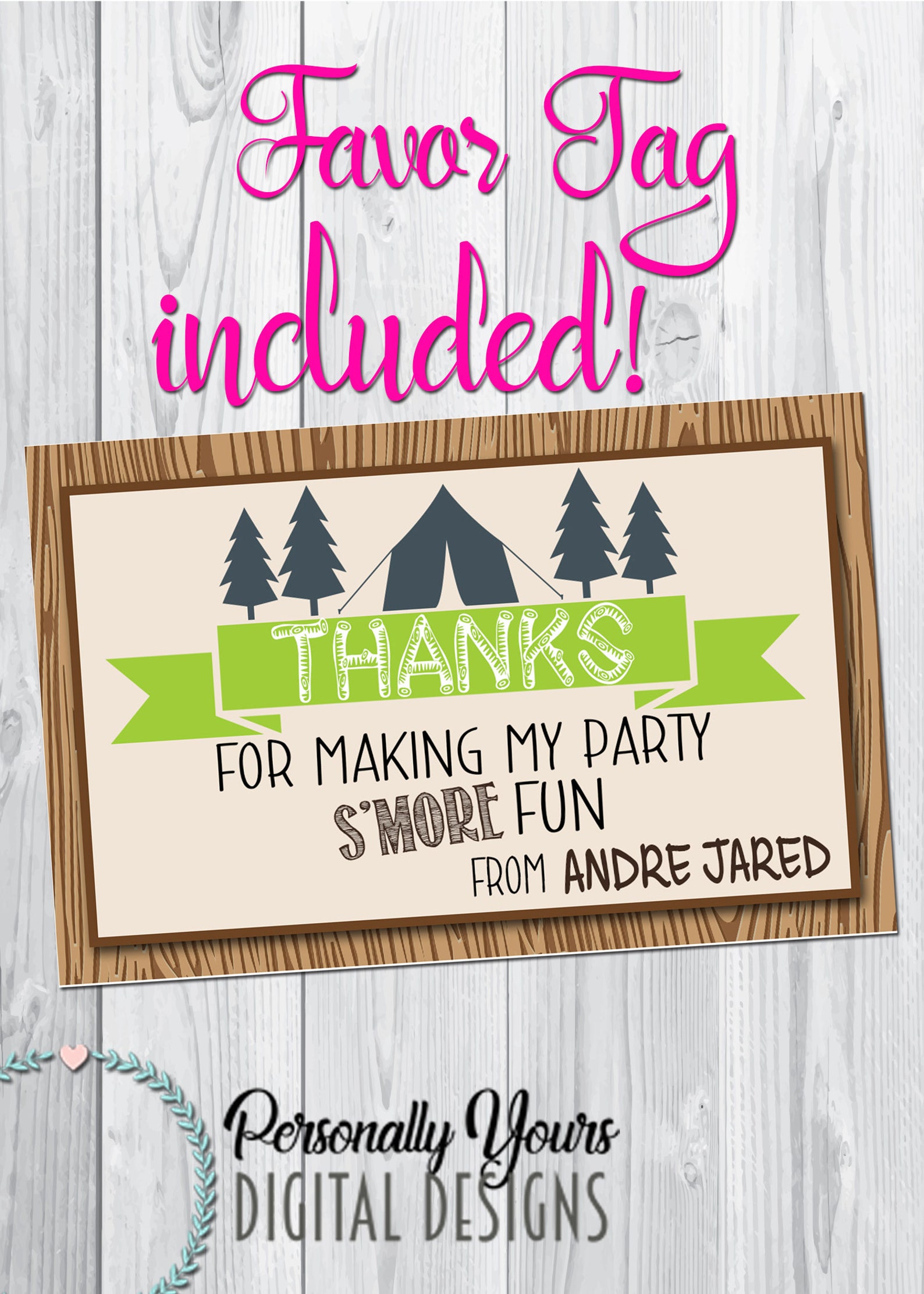 Camp Themed Birthday Invitation - Etsy